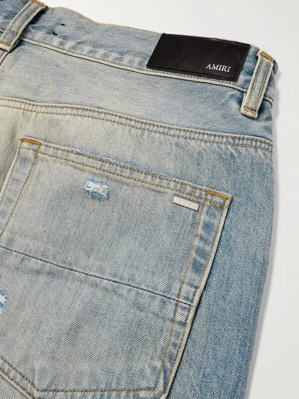 Amiri Mx1 Skinny-fit Panelled Distressed Jeans