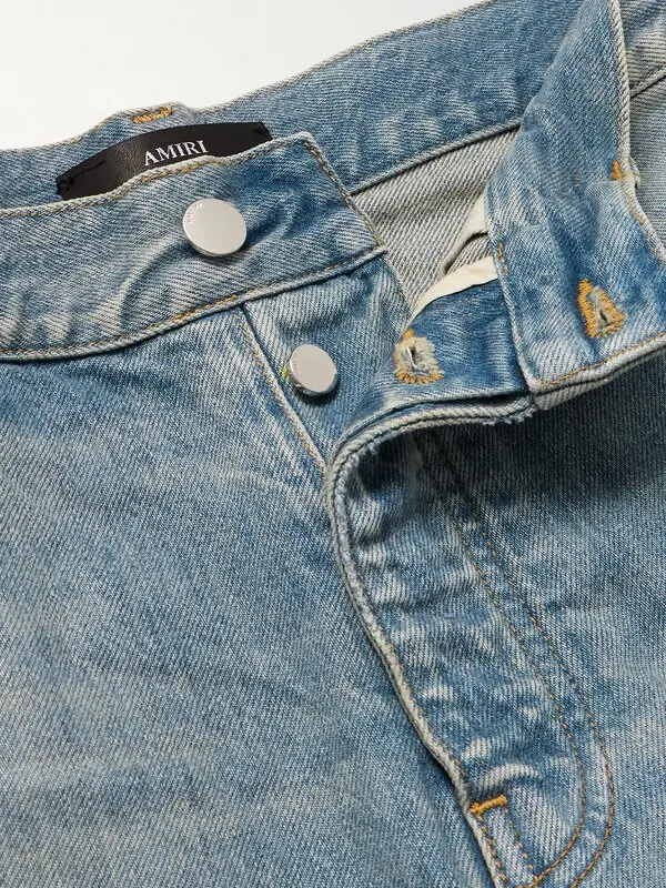 Amiri Mx1 Skinny-fit Panelled Distressed Jeans