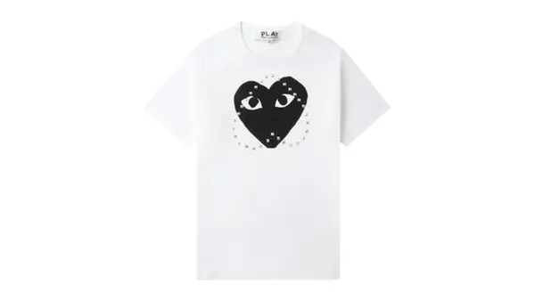 Play Comme Des Garcon Red Heart Studs Tee Shirt