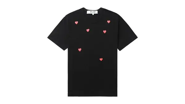 Play Comme Des Garcon Red Heart Logo Tee - Black