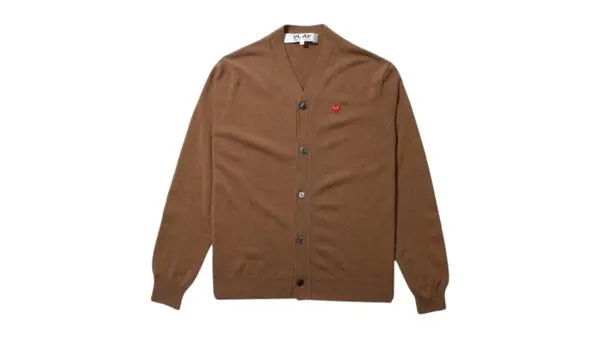 Play Comme Des Garcon Small Heart Patch Cardigan