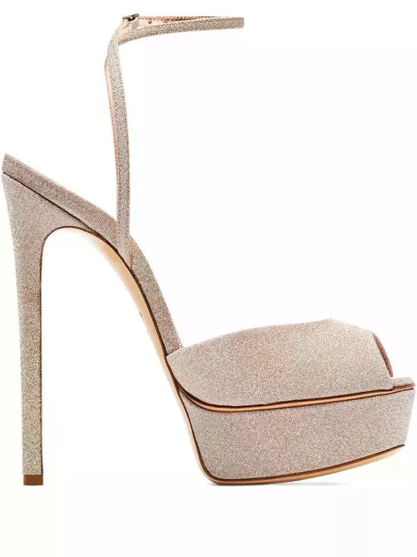 Casadei 140mm Glittered Platform Sandals