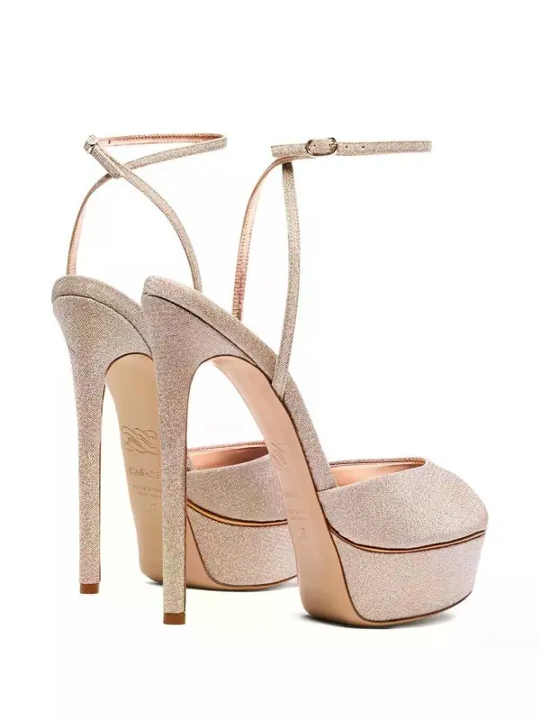 Casadei 140mm Glittered Platform Sandals