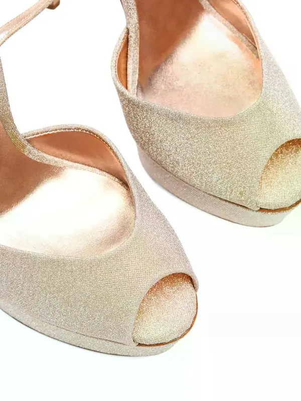 Casadei 140mm Glittered Platform Sandals