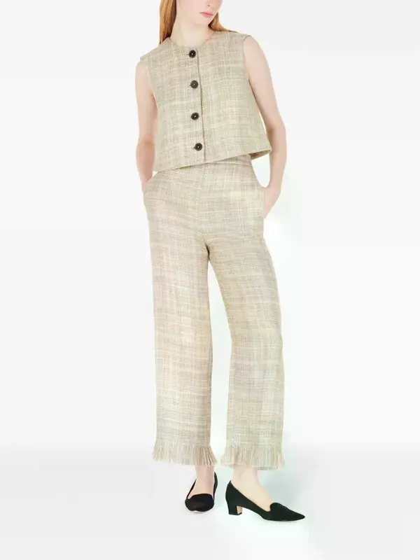 Adam Lippes Fringed Linen Trousers
