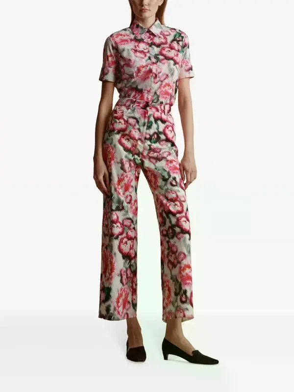 Adam Lippes Floral Print Cotton Poplin Shirt