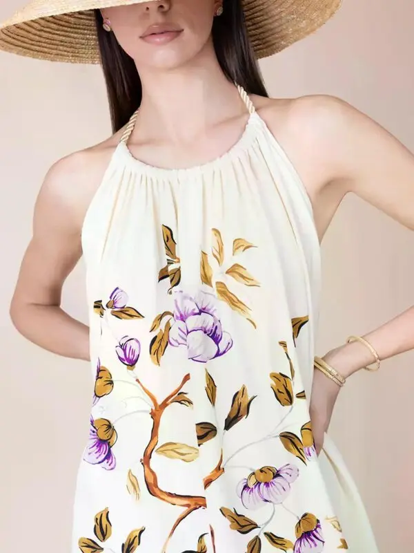 Adam Lippes Floral-print Silk Ankle-length Dress