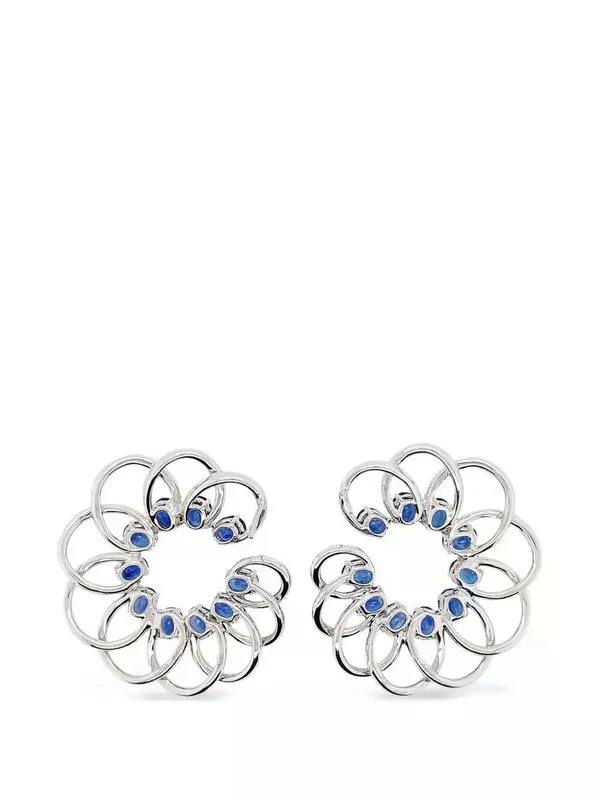 HYT JEWELRY Sapphire And Diamond Earrings - Silver