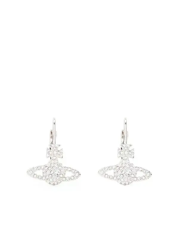 VIVIENNE WESTWOOD Grace Orb Crystal Drop Earrings - Silver