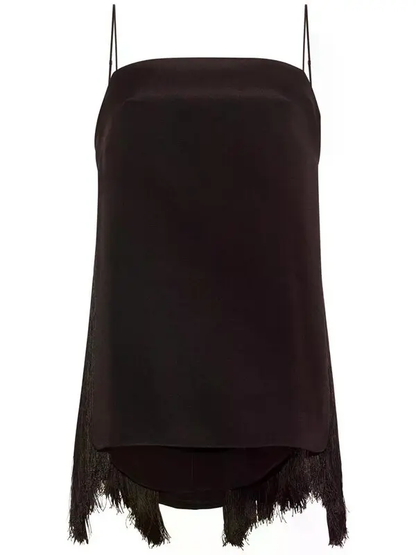 Adam Lippes Fringed Silk Vest Top
