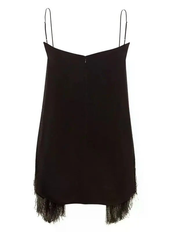 Adam Lippes Fringed Silk Vest Top