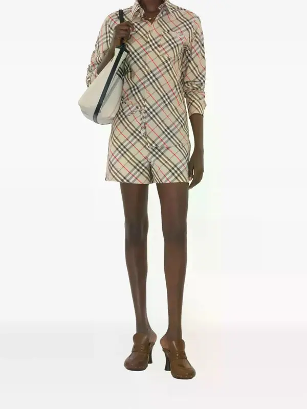 Burberry Checked Cotton Shorts