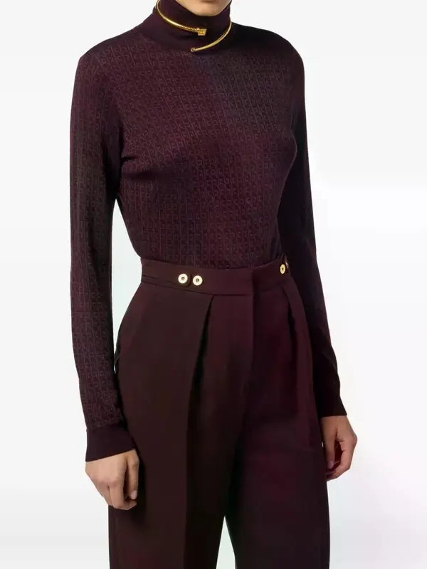 Elisabetta Franchi Jacquard Roll-neck Jumper