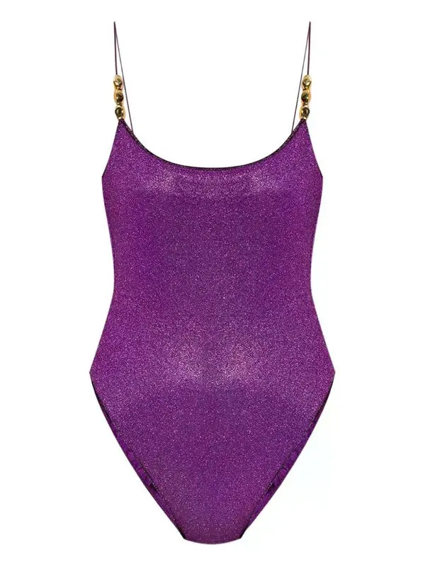 Oseree Glitter-detailing One-piece Swimsuit - Purple