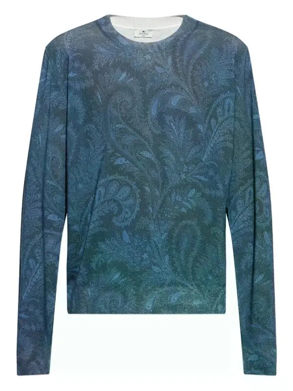 Etro Paisley-print Sweater - Blue
