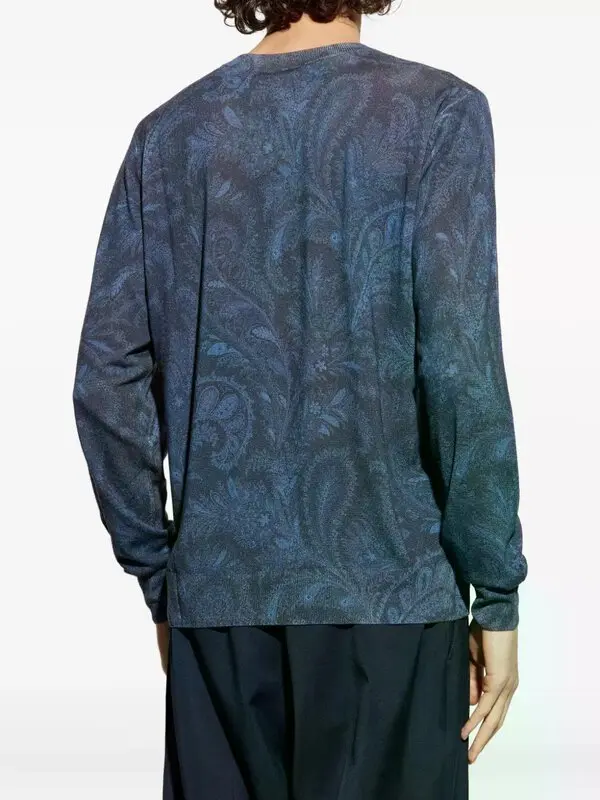 Etro Paisley-print Sweater - Blue