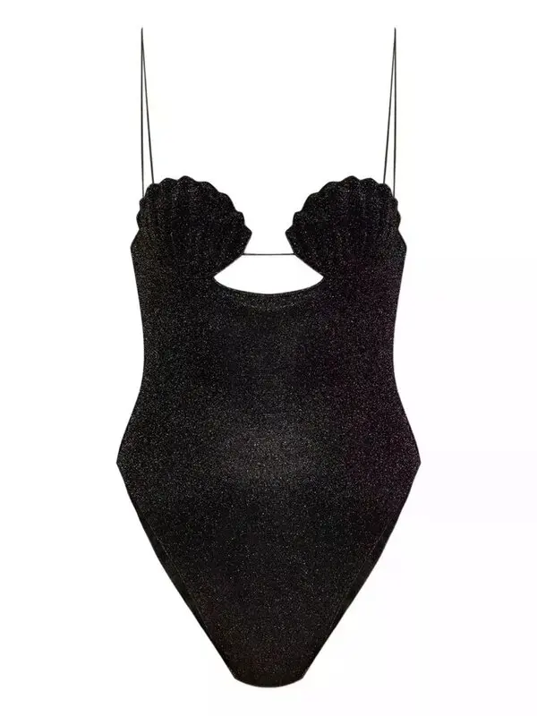 Oseree Shell-embellished One-piece Swimsuit - Black