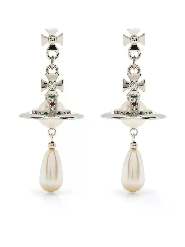 VIVIENNE WESTWOOD Pearl Drop Earrings - Silver