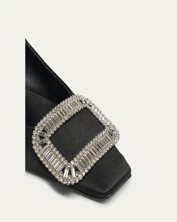 ROGER VIVIER Belle Vivier Crystal Buckle Slingback Pumps
