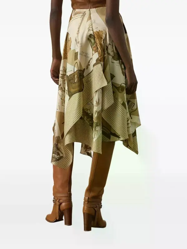 Ralph Lauren Silk Asymmetric Midi Skirt