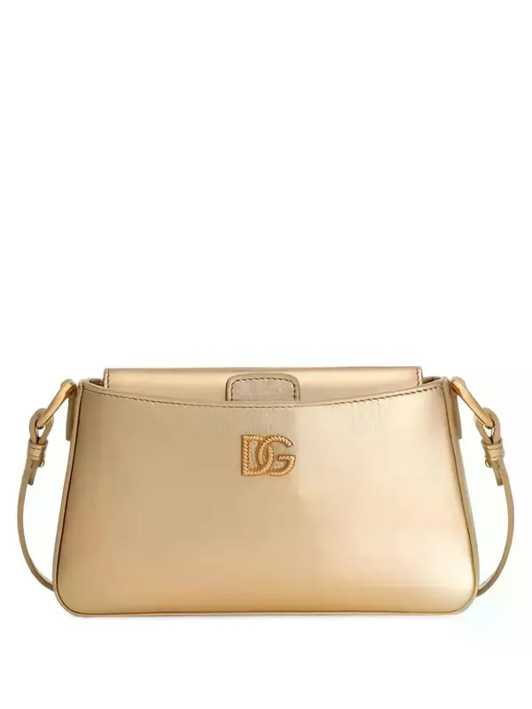 Dolce & Gabbana Plongé Calfskin Phone Bag With Gold Tone Hardware - Black
