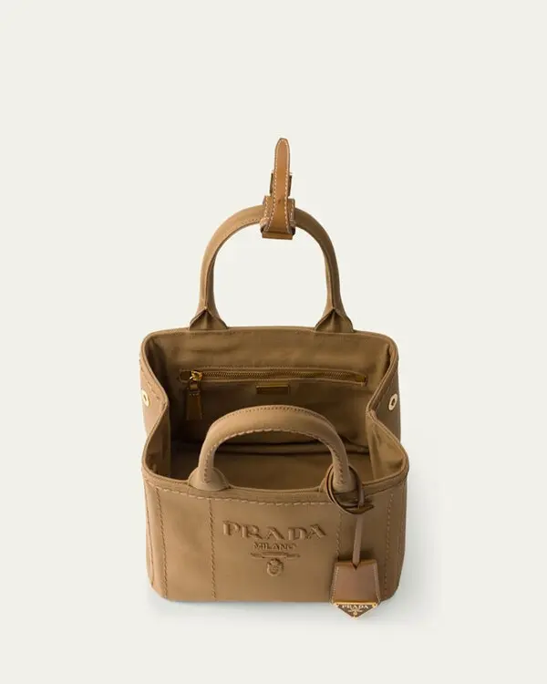 Prada Giardiniera Canvas Tote - Tabacco