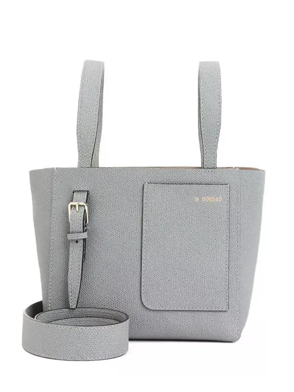 VALEXTRA Mini Leather Tote Bag - Blue