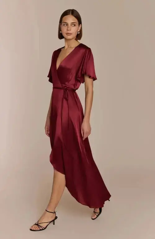 REWRITTEN Florence Waterfall Hem Dress - Chianti