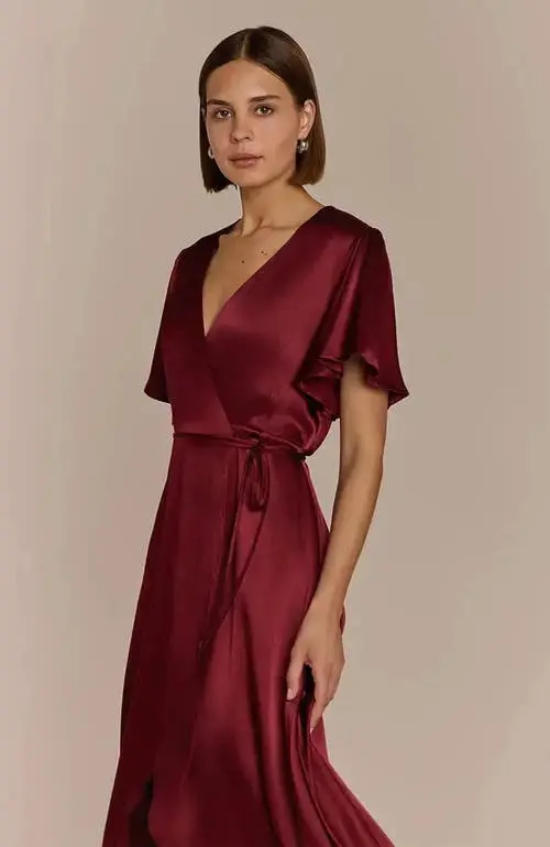 REWRITTEN Florence Waterfall Hem Dress - Chianti