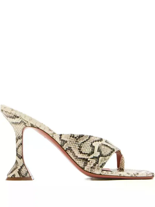 Amina Muaddi 95mm Shiona Snakeskin-effect Sandals