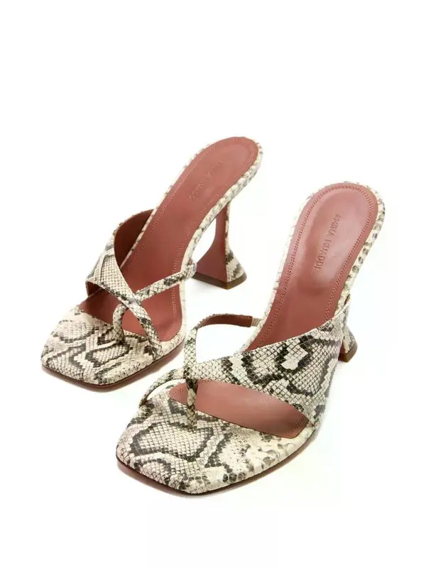 Amina Muaddi 95mm Shiona Snakeskin-effect Sandals