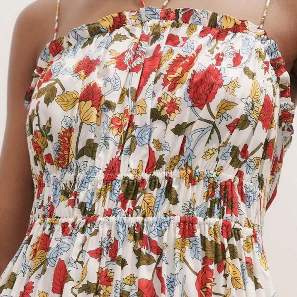 ME+EM Cotton Rosebush Print Midi Dress