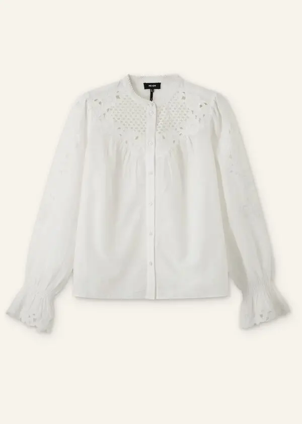 ME+EM Cotton Voile Embroidered Blouse