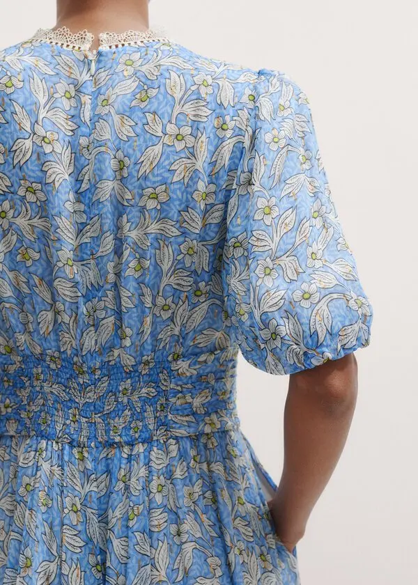 evening primrose print maxi dress Primrose Floral Strappy Back Maxi Dress Blue Purple Floral / XS by ASTR The Label