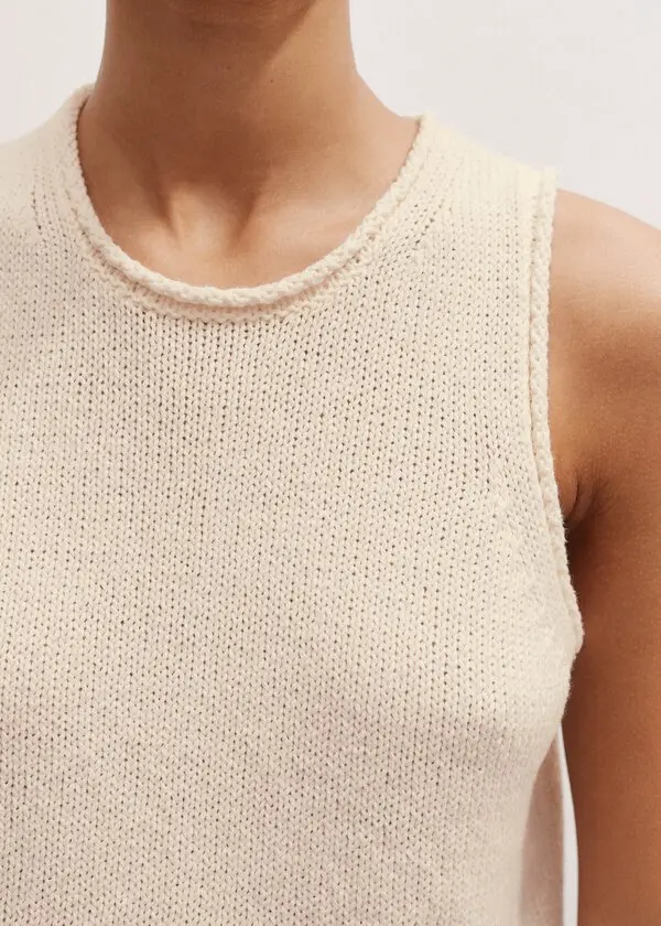 ME+EM Cotton Linen Chunky Knit Vest