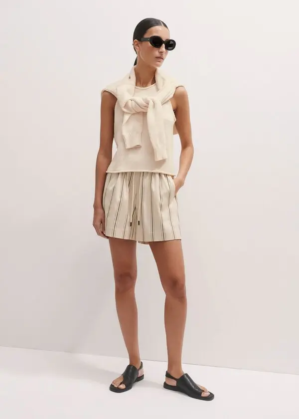 ME+EM Cotton Linen Chunky Knit Vest