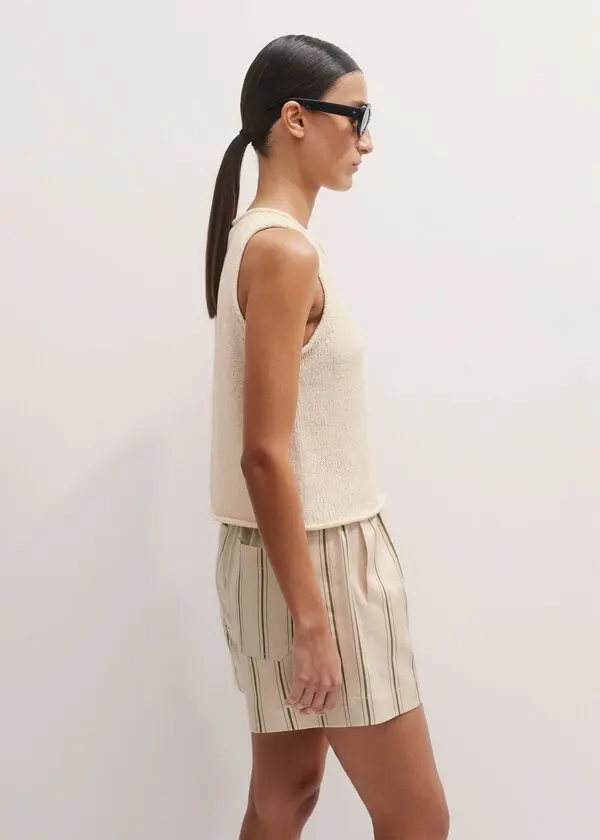 ME+EM Cotton Linen Chunky Knit Vest