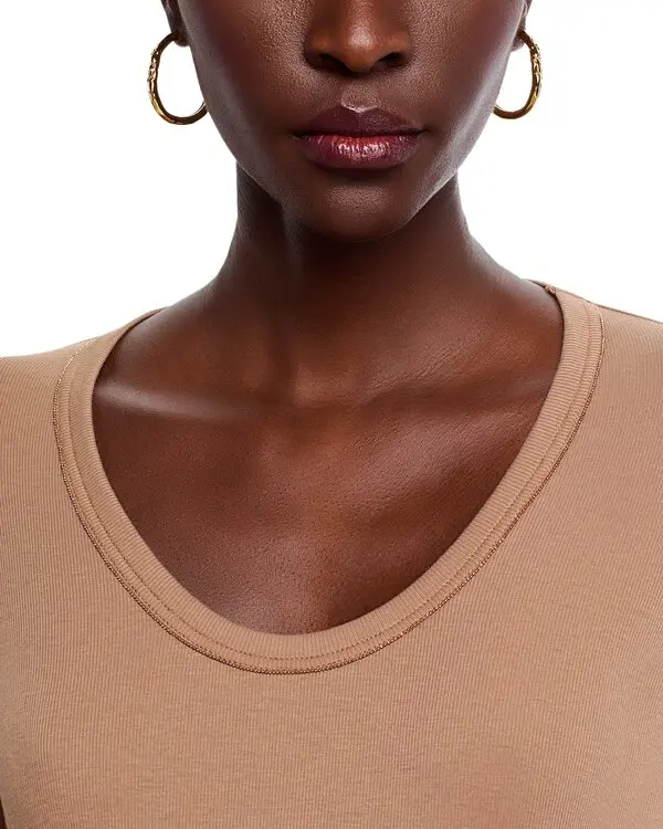 Fabiana Filippi Scoop Neck Tee - Light/pastel