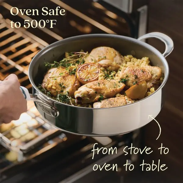 ANOLON Everlast Stainless Steel Ceramic Nonstick 11 Piece Cookware Set