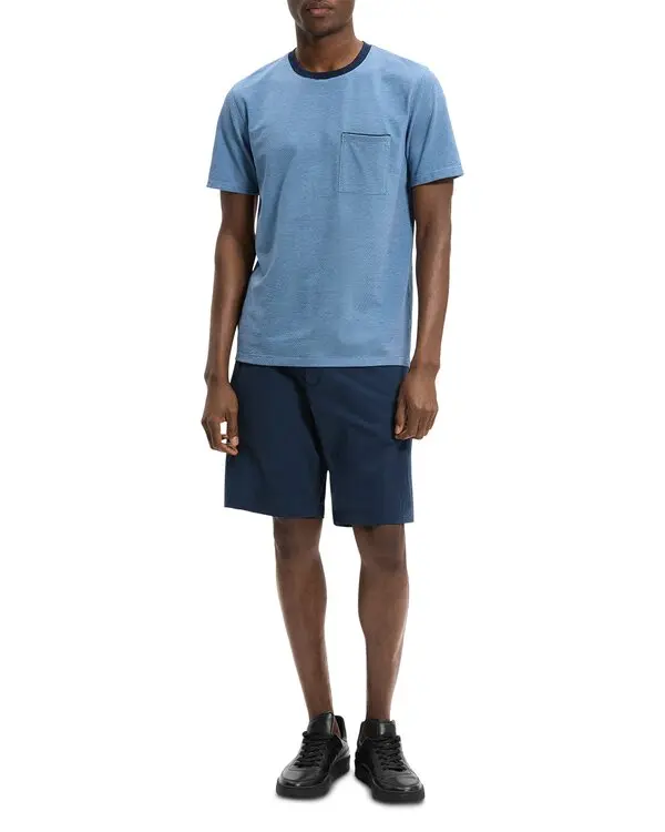 Theory Pique Crew Tee - Crisp Blue Multi