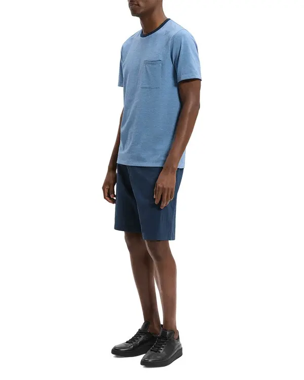 Theory Pique Crew Tee - Crisp Blue Multi