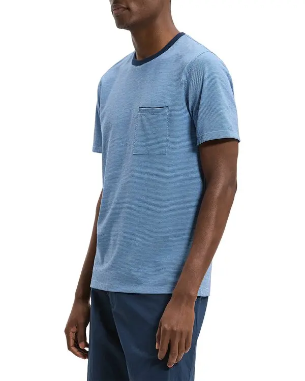 Theory Pique Crew Tee - Crisp Blue Multi