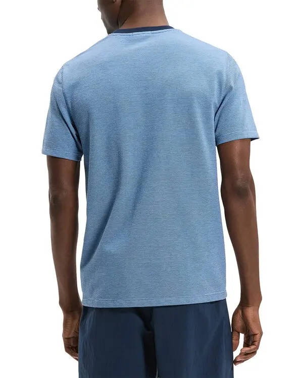 Theory Pique Crew Tee - Crisp Blue Multi