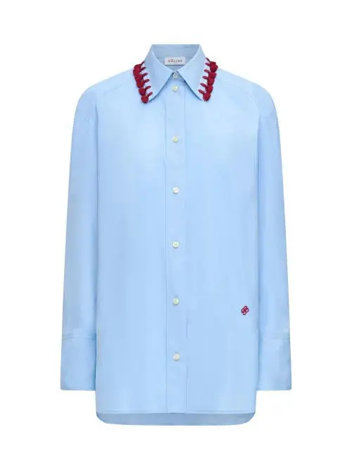 CALLAS MILANO Lyn Tassel Collar Shirt