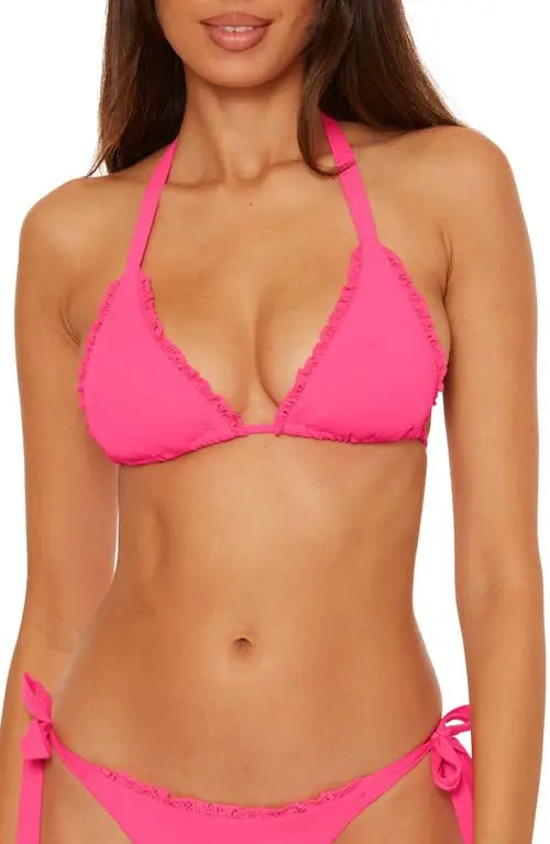 BECCA® By Rebecca Virtue Frills Triangle Bikini Top - Punch