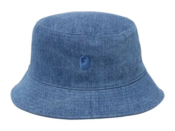 A BATHING APE Denim Bucket Hat - Blue/light Indigo