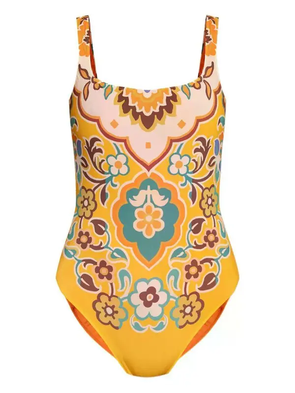 Etro Floral-print One-piece Swimsuit - Yellow
