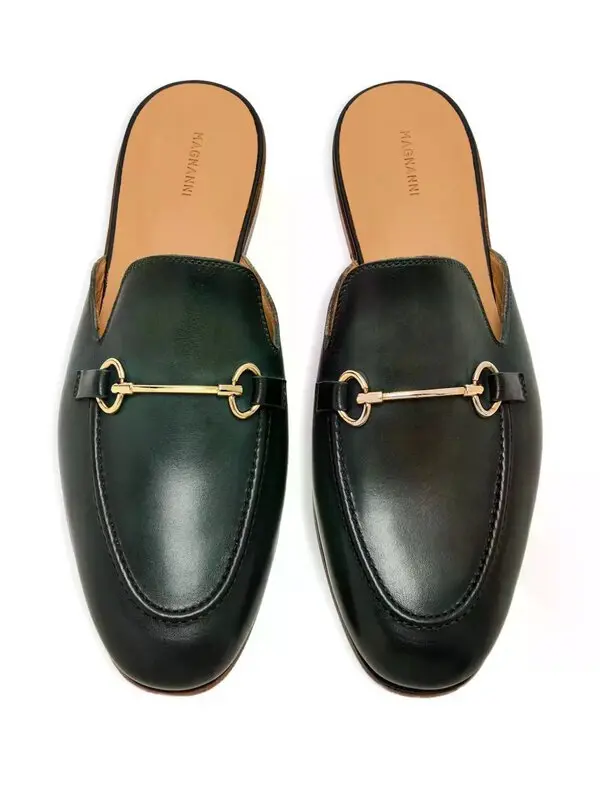 Magnanni Leather Mules - Green
