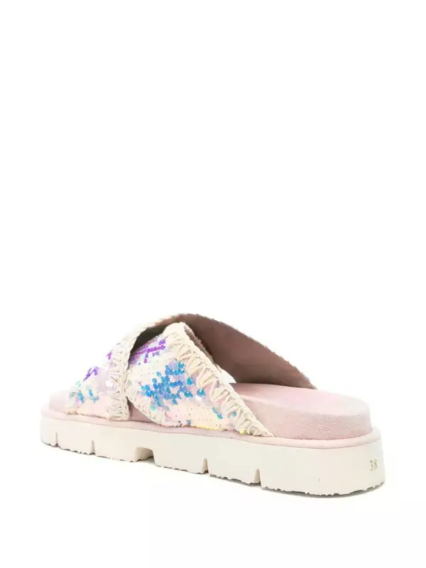 Mou Sequin-embellished Platform Sandals - Pink