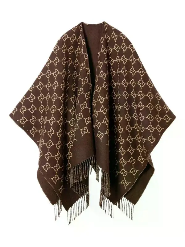 Gucci Monogram-pattern Cape - Brown